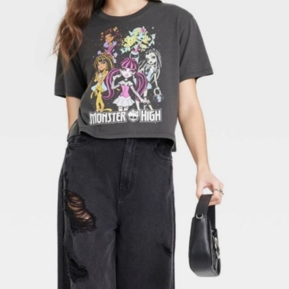 Mattel | Tops | Monster High Graphic Crop Top | Poshmark